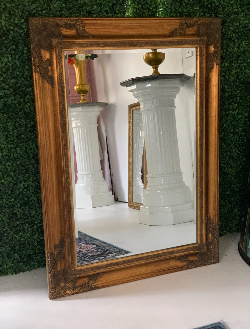Bevel Mirror Set In Gold Frame – rockhampton-vintage-hire
